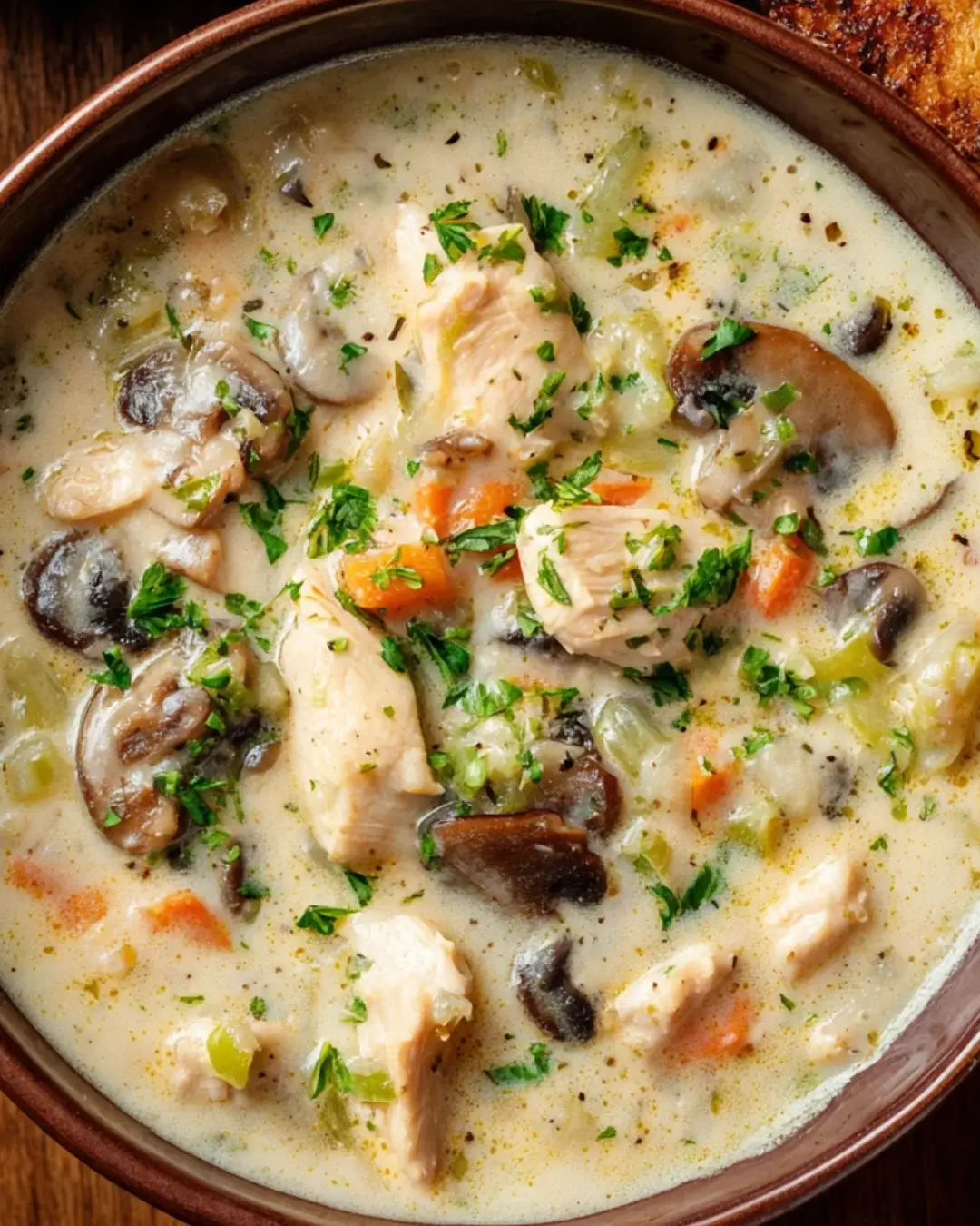 Creamy Chicken and Mushroom Chowder: A Cozy Delight! - BELLY RECIPES