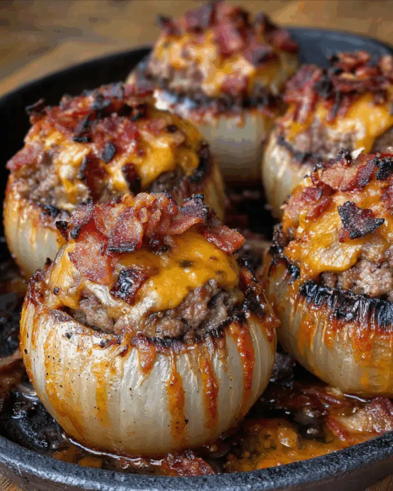 Firecracker Bacon Cheddar Cheeseburger Stuffed Onion Bombs are a must ...
