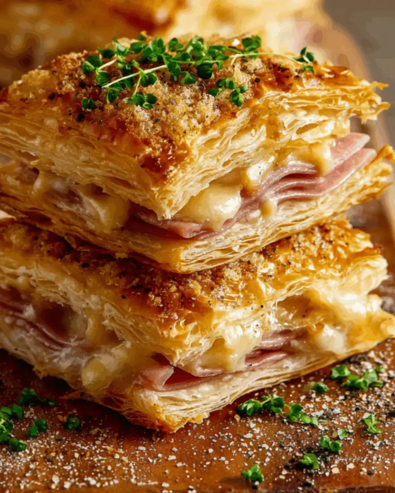 Crispy Ham & Cheese Puff Pastry Stacks You Must Try! - BELLY RECIPES