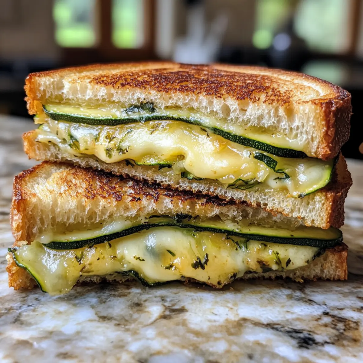 Irresistible Crispy Zucchini Grilled Cheese with Garlic Butter