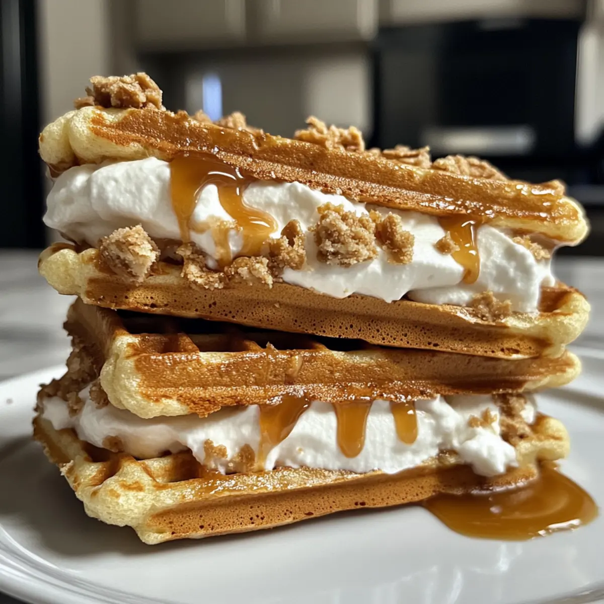 Irresistible Caramel Cream Waffle Sandwiches for Sweet Moments